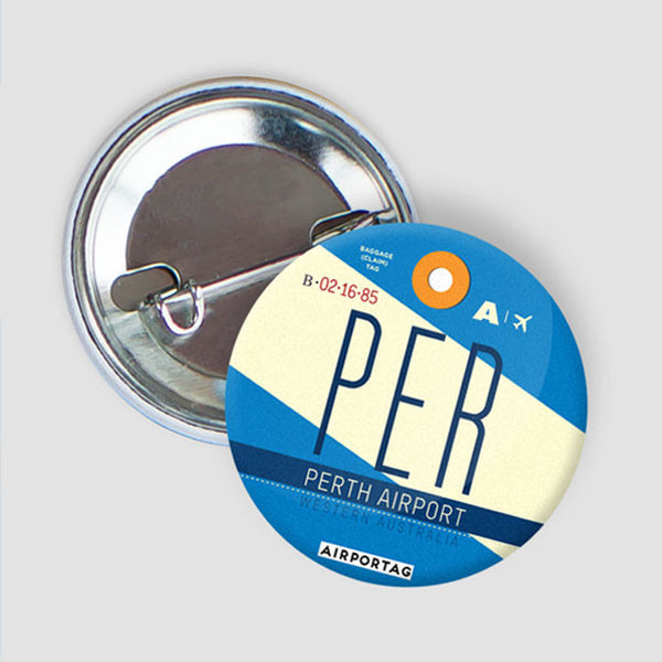 Pinback Button - Perth Airport - Western Australia - IATA code PER