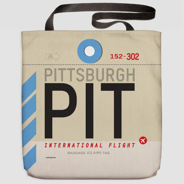 Tote Bag - PIT - Pittsburgh International Airport IATA code PIT.