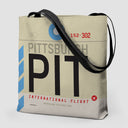Tote Bag - PIT - Pittsburgh International Airport IATA code PIT.