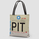 Tote Bag - PIT - Pittsburgh International Airport IATA code PIT.