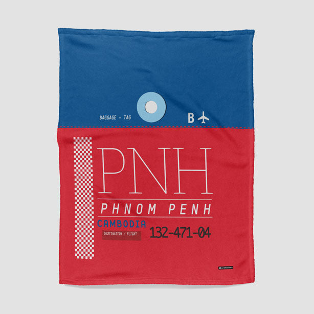 Throw Blanket - PNH airport code pattern.