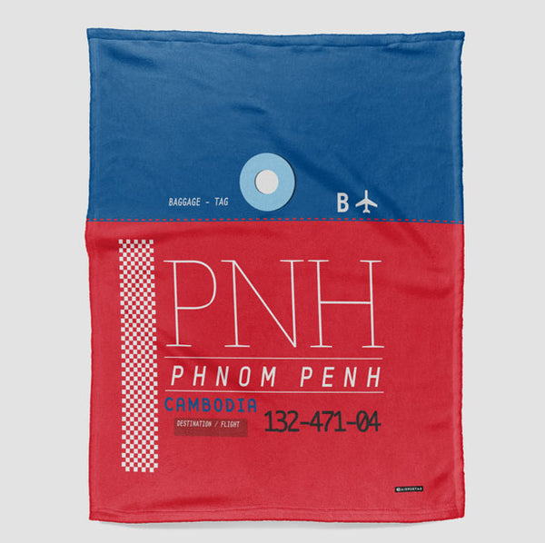 Throw Blanket - PNH airport code pattern.