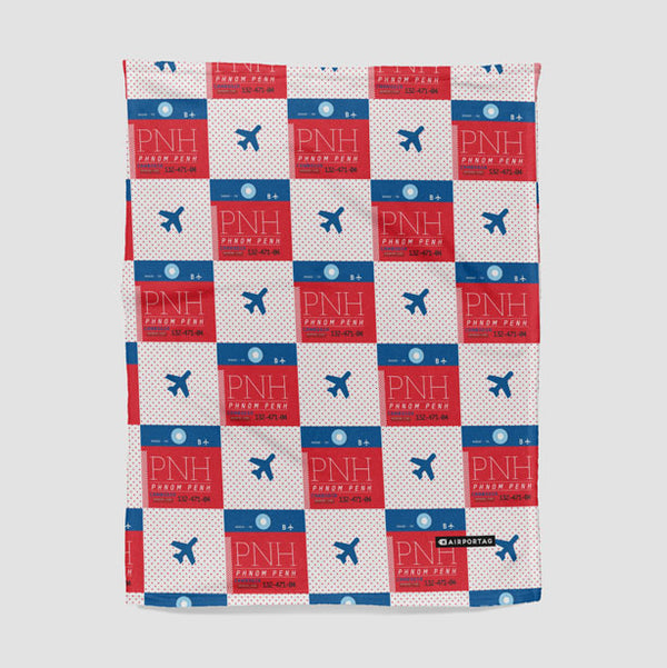 Throw Blanket - PNH airport code pattern.
