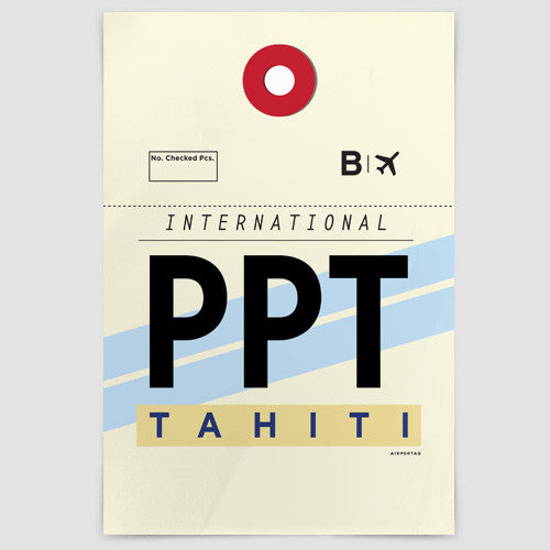 Poster - Wall Art Print - PPT - Fa'a'a Intl Airport - Papeete, Tahiti ...