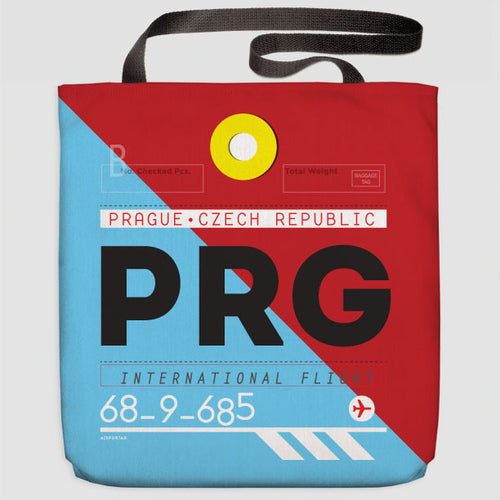 Tote Bag - PRG - Václav Havel Airport Prague IATA code PRG.