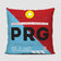 Throw Pillow - PRG - Václav Havel Airport Prague IATA code PRG.