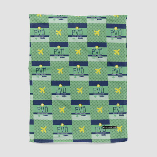 Throw Blanket - PVD airport code pattern.