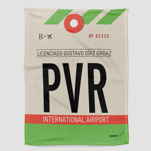 Throw Blanket - PVR airport code pattern.
