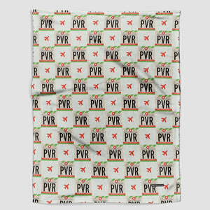 Throw Blanket - PVR airport code pattern.