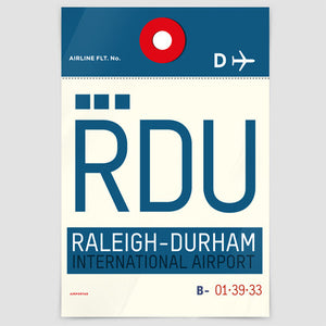 Poster - RDU - Raleigh-Durham International Airport - IATA code RDU