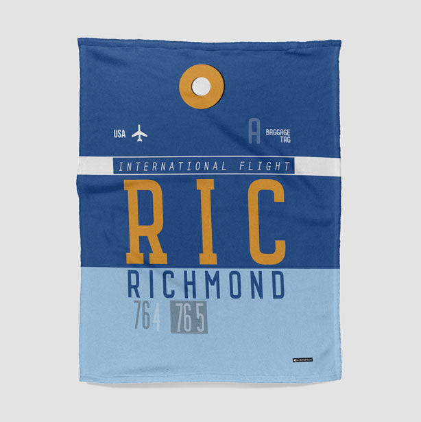 Throw Blanket - RIC airport code pattern.