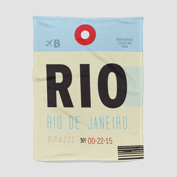 Throw Blanket - RIO airline code pattern.