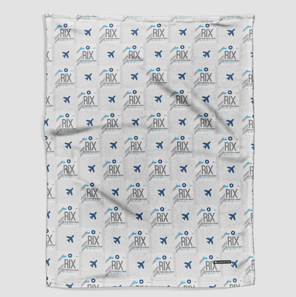Throw Blanket - RIX airport code pattern.
