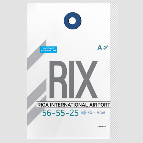 Poster - Wall Art Print - RIX - Riga Intl Airport - Riga, Latvia