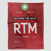 Throw Blanket - RTM airport code pattern