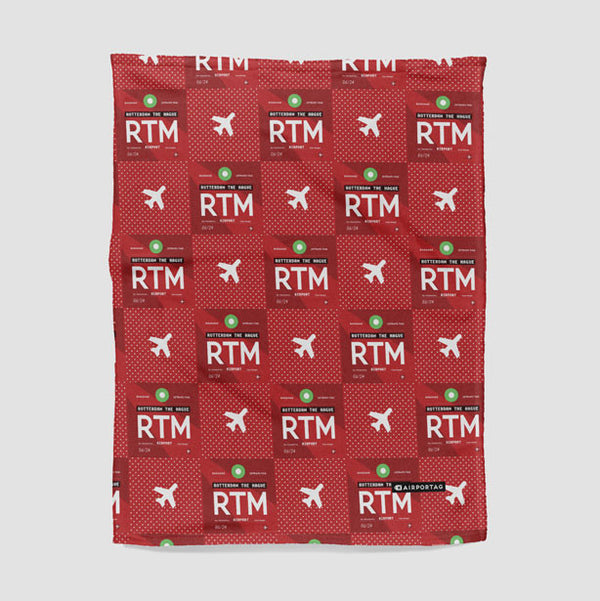 Throw Blanket - RTM airport code pattern