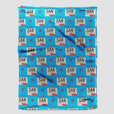 Throw Blanket - SAN airport code pattern.
