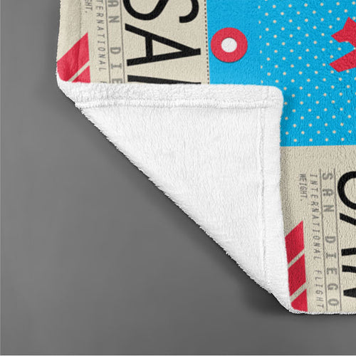 Throw Blanket - SAN airport code pattern.