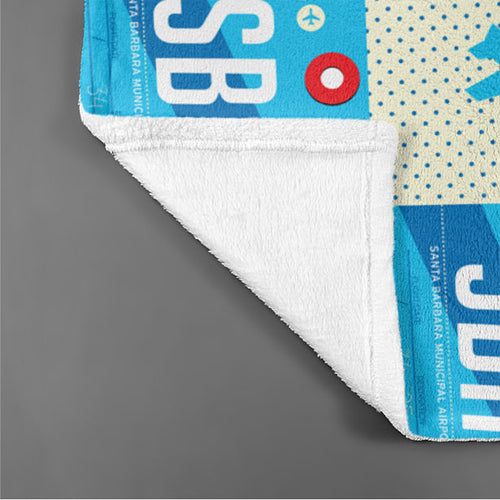 Throw Blanket - SBA airport code pattern.