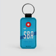 SBA - Santa Barbara Municipal Airport - California, US - Leather Keychain