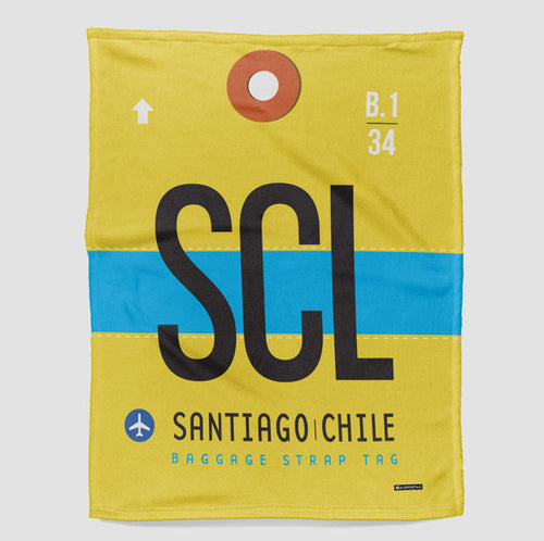 Throw Blanket - SCL airport code pattern.