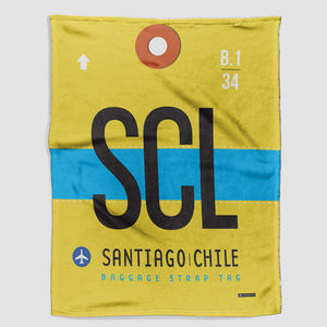Throw Blanket - SCL airport code pattern.