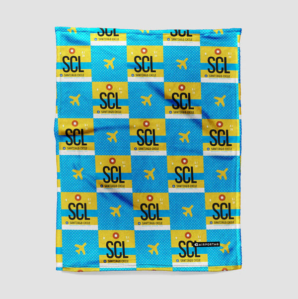 Throw Blanket - SCL airport code pattern.