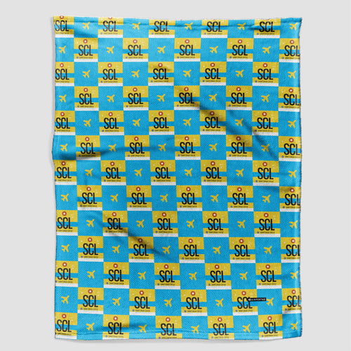 Throw Blanket - SCL airport code pattern.