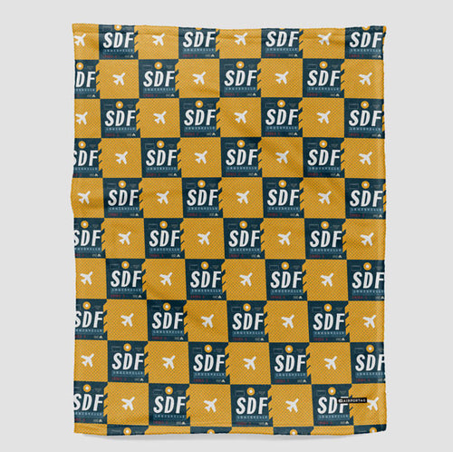 Throw Blanket - SDF airport code pattern.