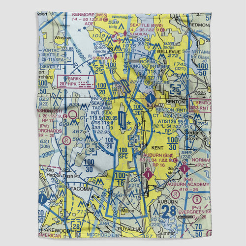 Throw Blanket - SEA airport code pattern.