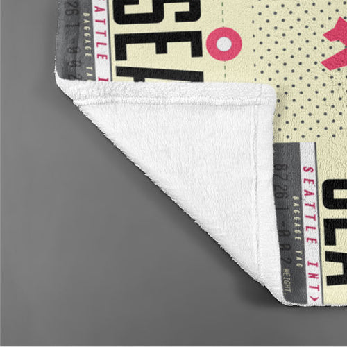 Throw Blanket - SEA airport code pattern.