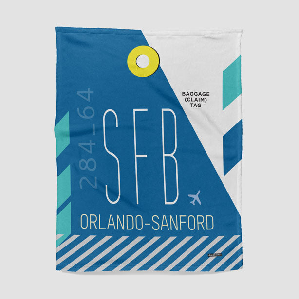 Throw Blanket - SFB airport code pattern.