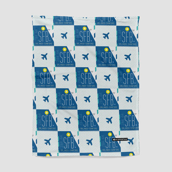 Throw Blanket - SFB airport code pattern.