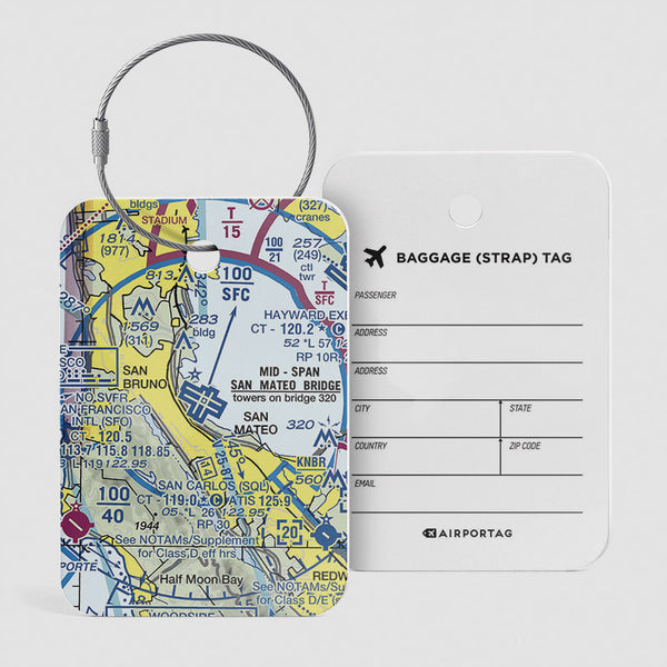 Airport Code Luggage Tag - IATA code SFO baggage tag