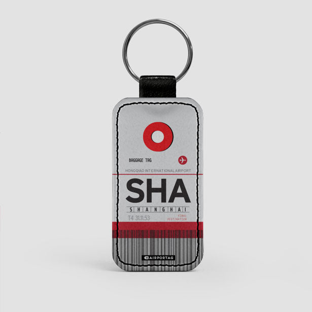 SHA - Shanghai Hongqiao Intl Airport - Shanghai, China - Leather Keychain