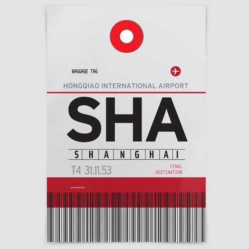 Poster - Wall Art Print - SHA - Shanghai Hongqiao Intl Airport ...