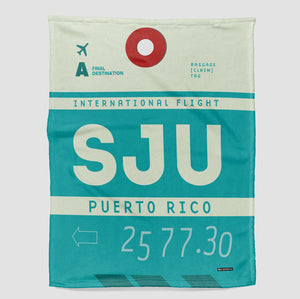 Throw Blanket - SJU airport code pattern.