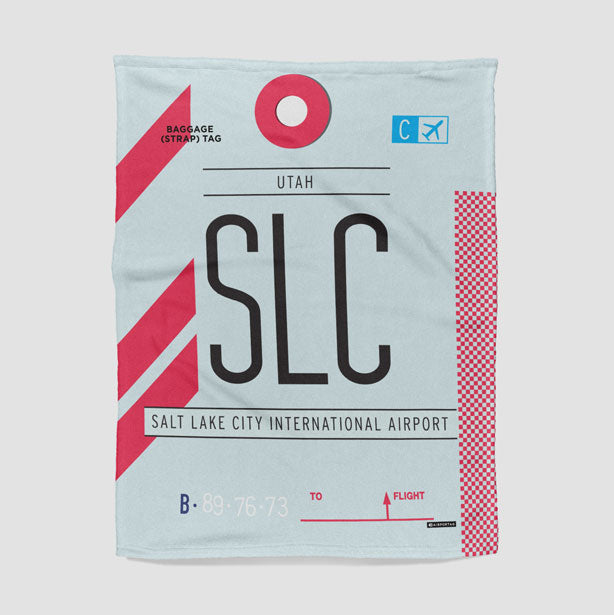 Throw Blanket - SLC airport code pattern.