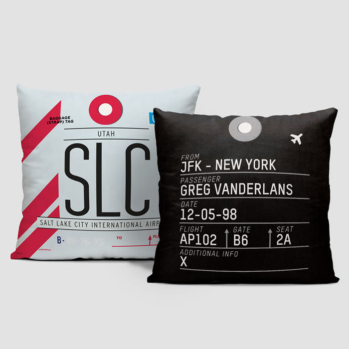 Throw Pillow - SLC - Salt Lake City International Airport - IATA code SLC