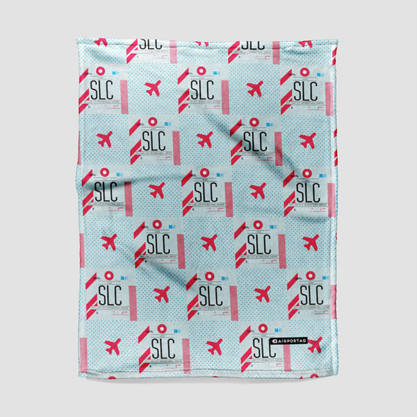 Throw Blanket - SLC airport code pattern.