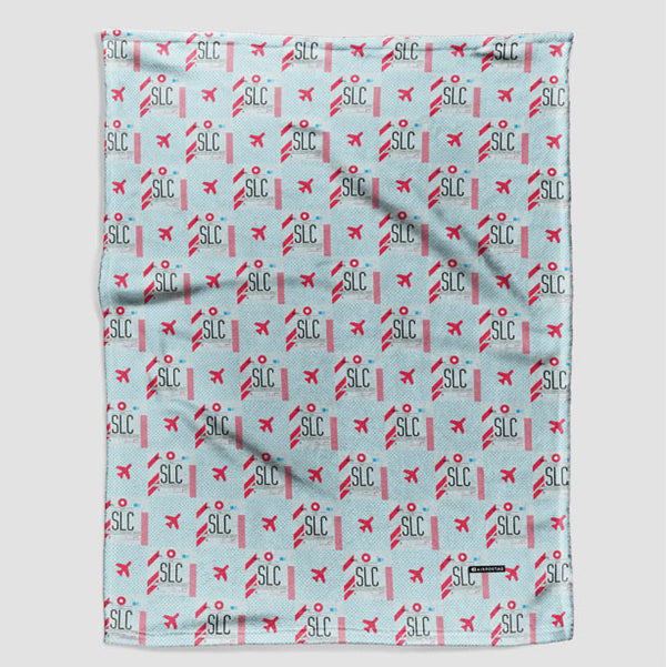 Throw Blanket - SLC airport code pattern.