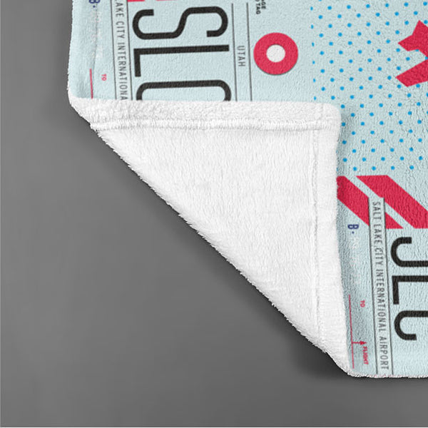 Throw Blanket - SLC airport code pattern.