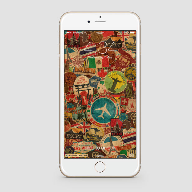 Travel Stickers - Mobile wallpaper