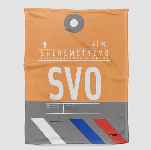 Throw Blanket - SVO airport code pattern.