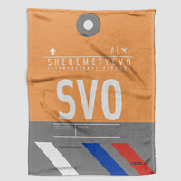 Throw Blanket - SVO airport code pattern.