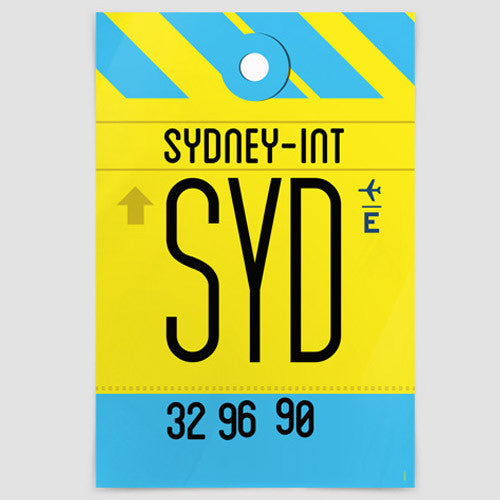 Poster - Wall Art Print - SYD - Sydney Kingsford Smith Intl Airport ...
