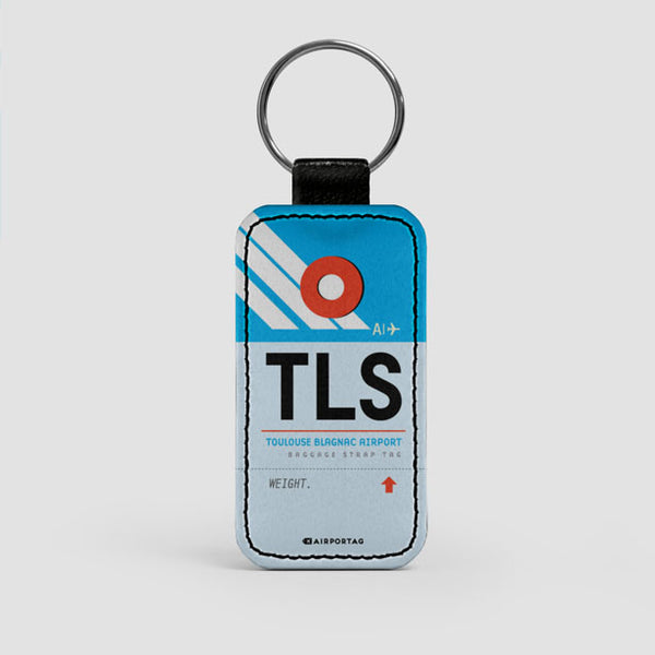 TLS - Toulouse–Blagnac Airport - Midi-Pyrénées, France - Leather Keychain