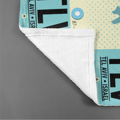 Throw Blanket - TLV airport code pattern.