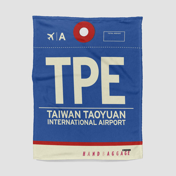 Throw Blanket - TPE airport code pattern.