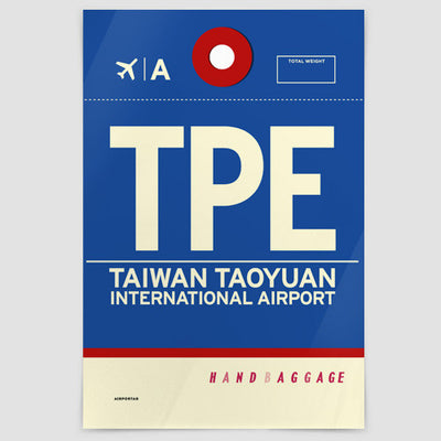 Poster - Wall Art Print - TPE - Taiwan Taoyuan Airport - IATA code TPE